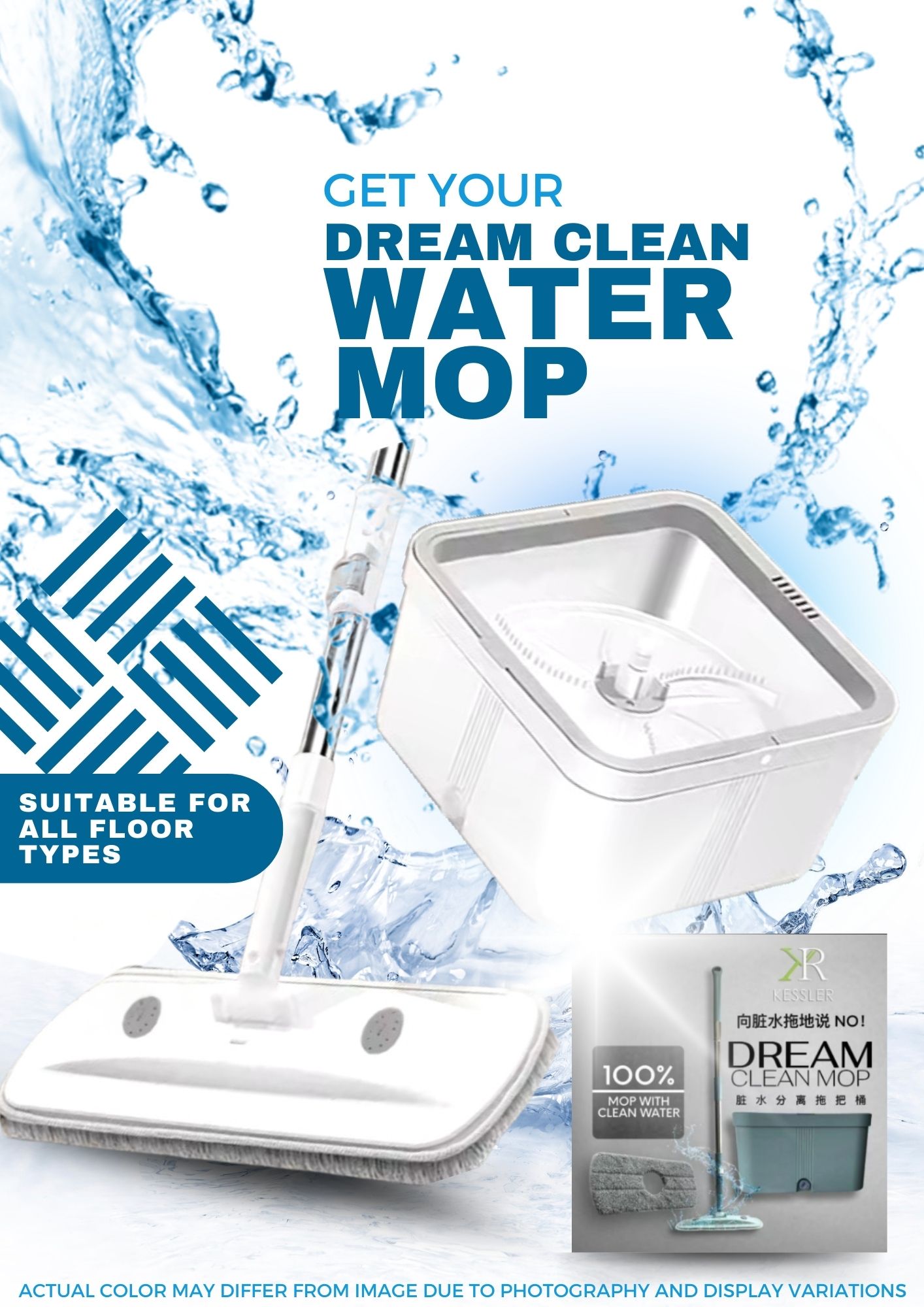[Kessler] Dream Mop Clean Water Mop | 100% Mop with Clean Water ...