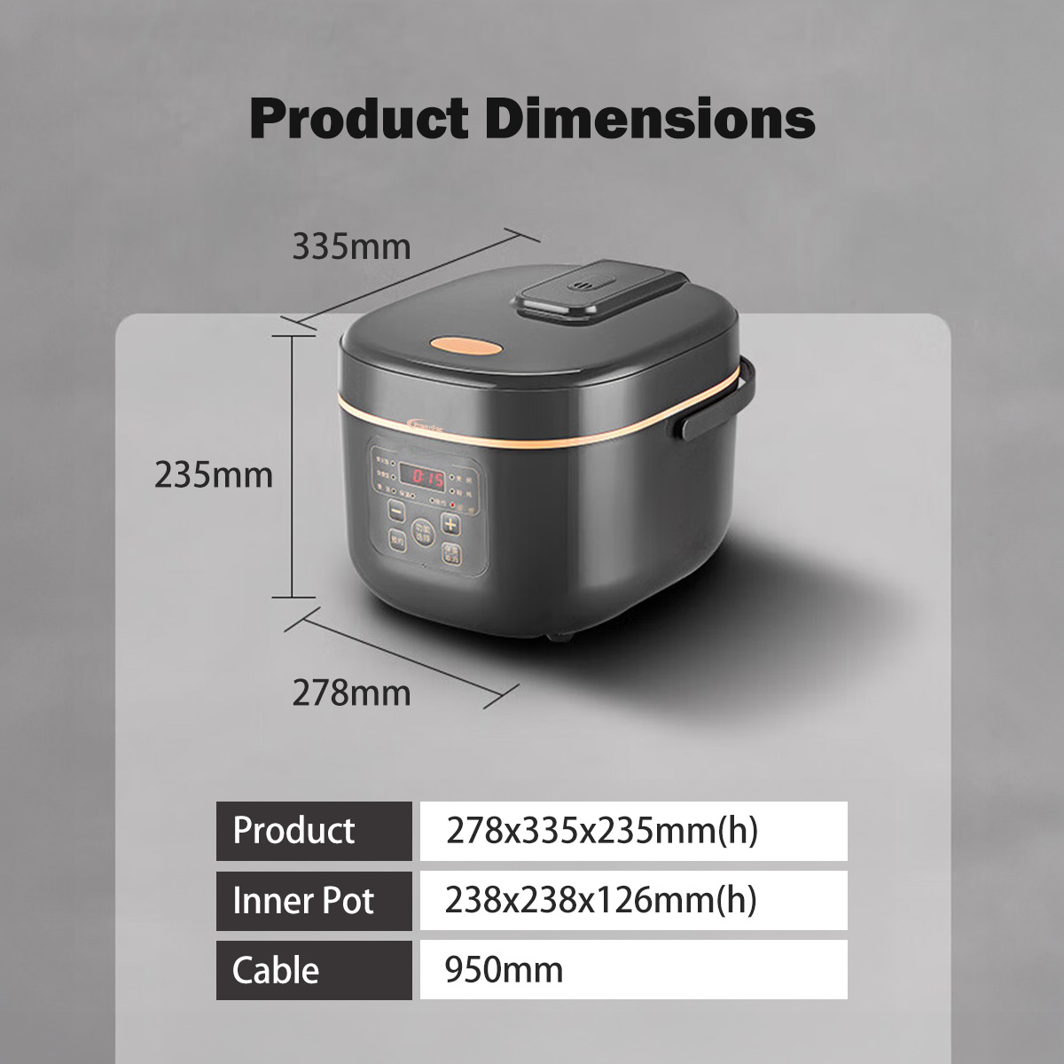 PowerPac Multi-Purpose Digital Rice Cooker 1.2L/1.8L with Non-stick ...