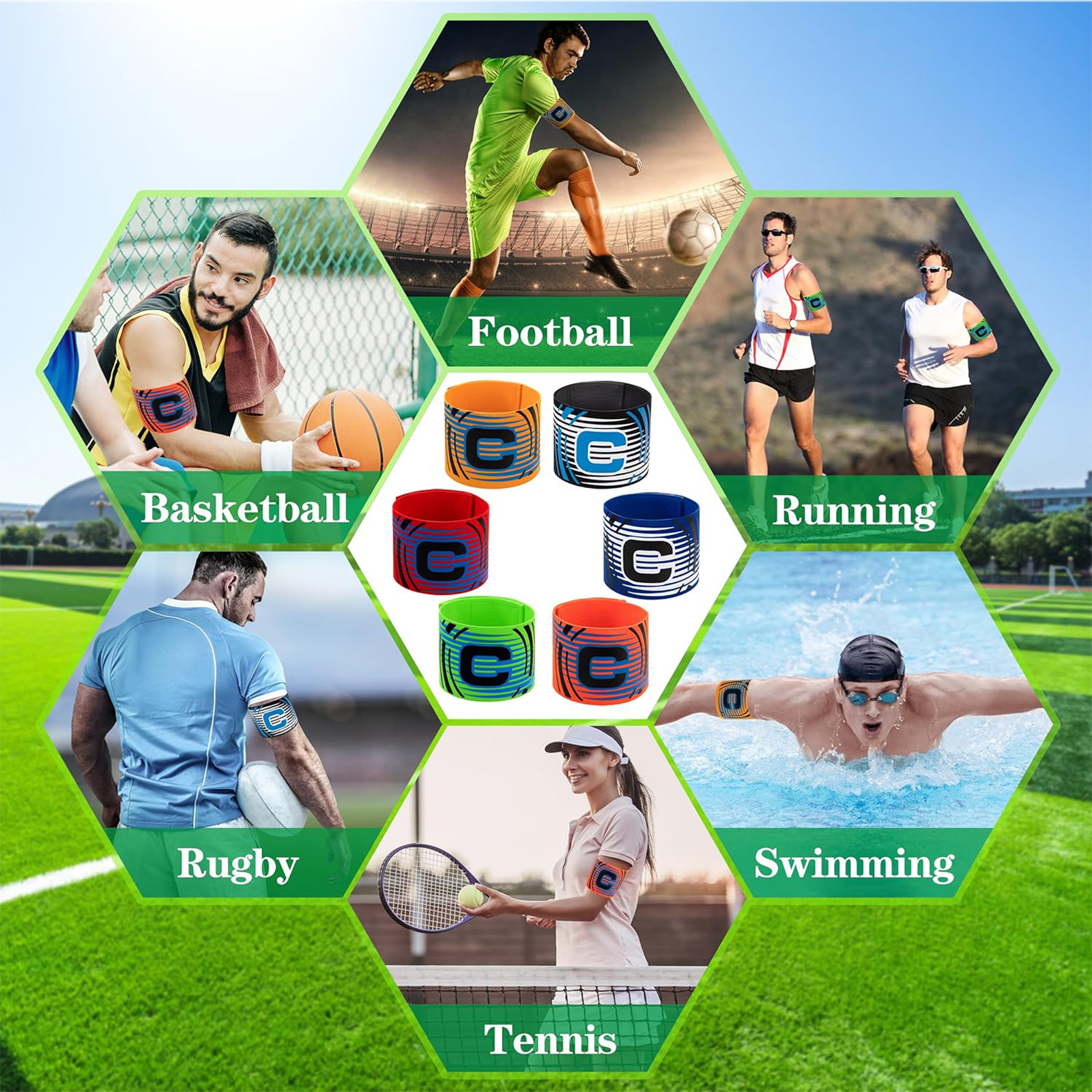【SG】Captains armband / Football Captain Band / Adjustable Soccer Team ...