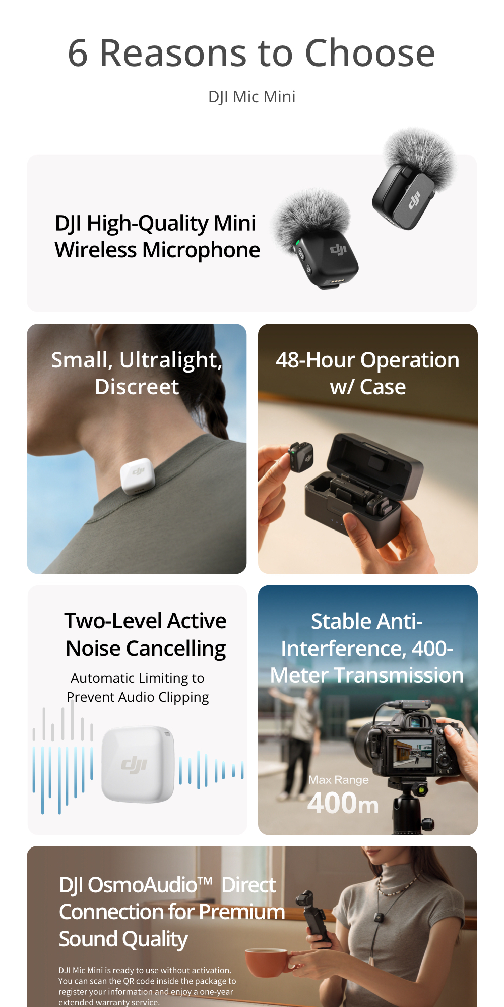 DJI Mic Mini - Ultralight, Discreet Microphone | 11.5h Operating Time ...