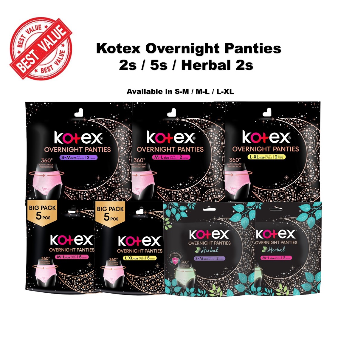 [Best Value] Kotex Sanitary Pads / Overnight Panties / Panty Liners ...