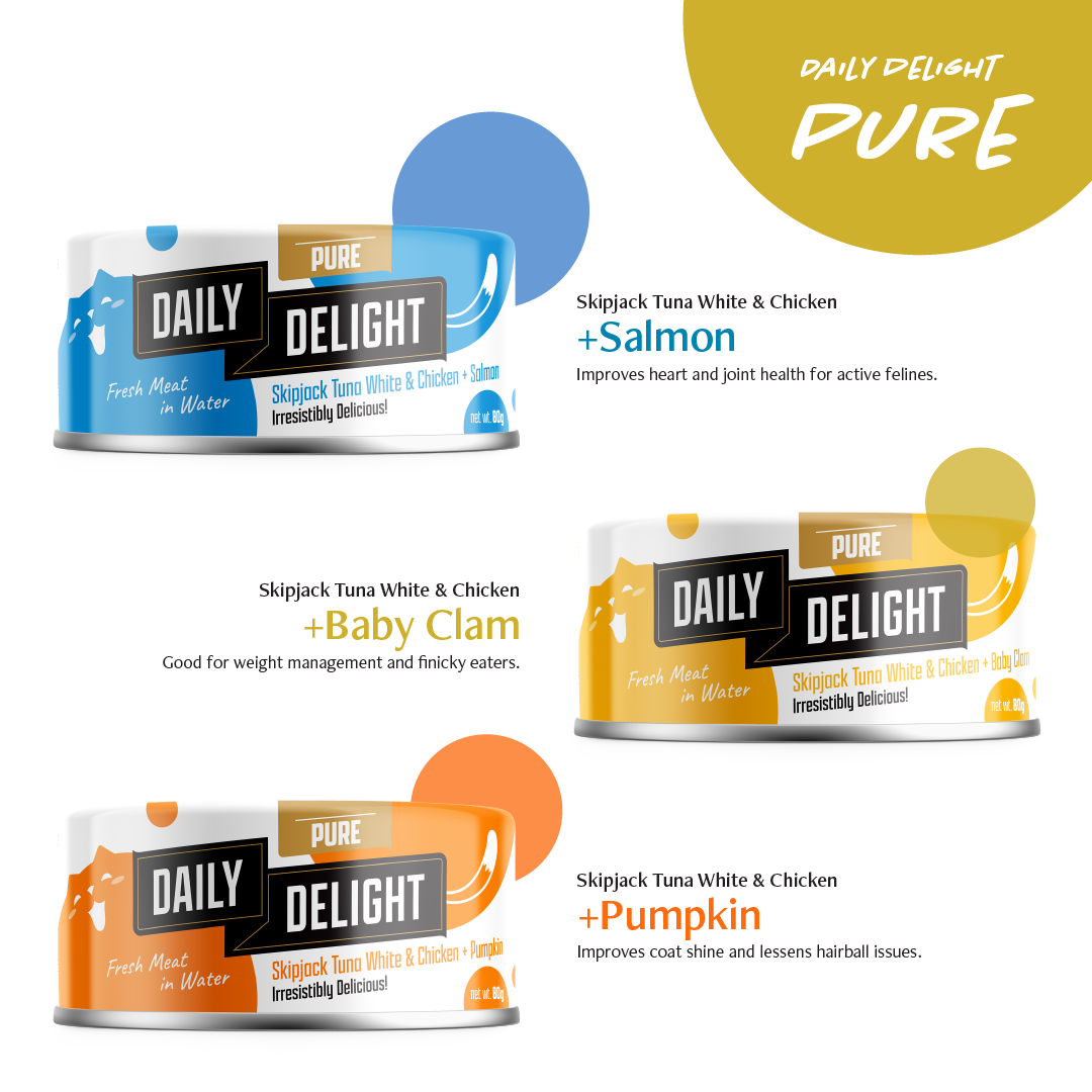 [CNY] Daily Delight Pure Wet Cat Canned Food (80g x 24) | Meal Topper ...