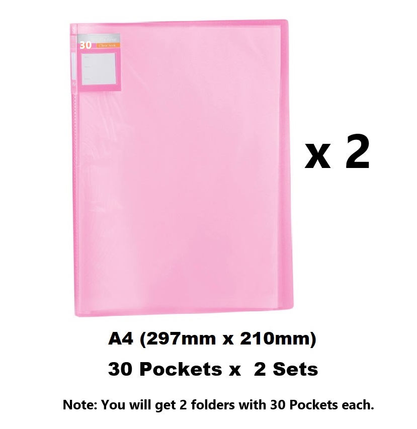 A4 Display Book Pocket Folder 60 Pockets Clear Folder, A4 Drawing ...
