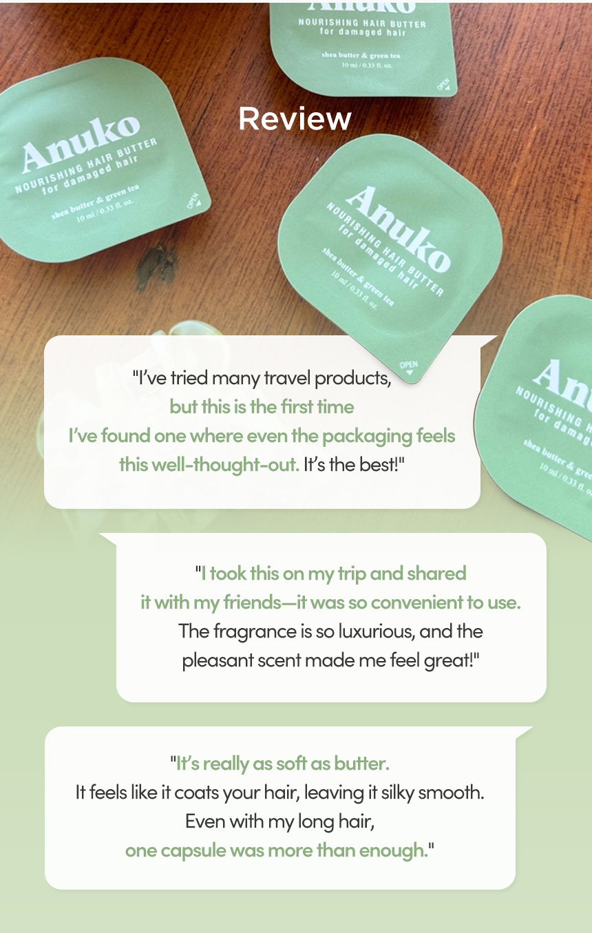 Anuko Nourishing Hair Butter Travel Kit 10ml * 9ea (Hair Mask for ...