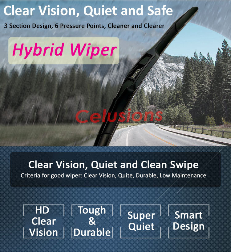 ️Hybrid | Frameless Car Front Wiper Blade ️14|16|17|18|19|20|21|22|24 ...