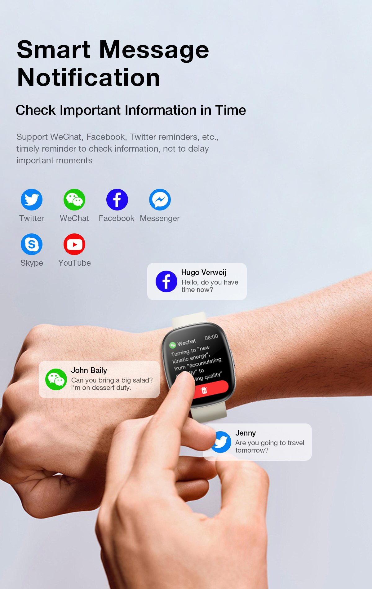Aolon x Huafit S6 Smart Watch WA Bluetooth Call Sport Modes Sleep ...