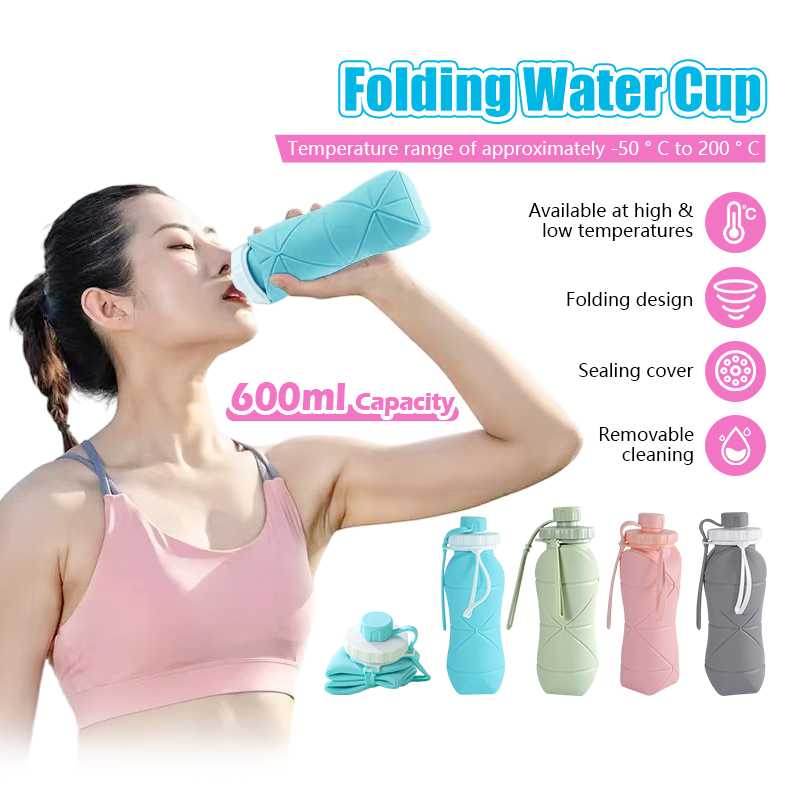 Fold Water Bottle Collapsible Bottle lipat Silicone Bottle Foldable ...