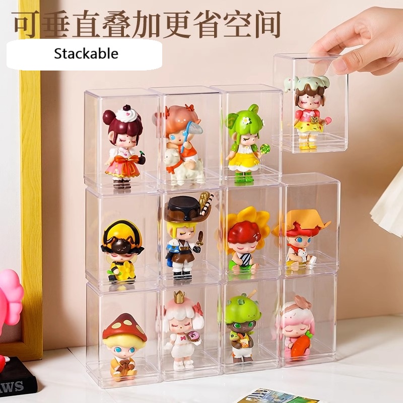 Transparent Popmart display box Acrylic Display Box Blind Box Storage ...