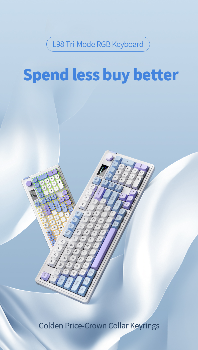 L98 Bluetooth RGB Mute Keyboard Office 2.4G Wireless Keyboard | Shopee ...
