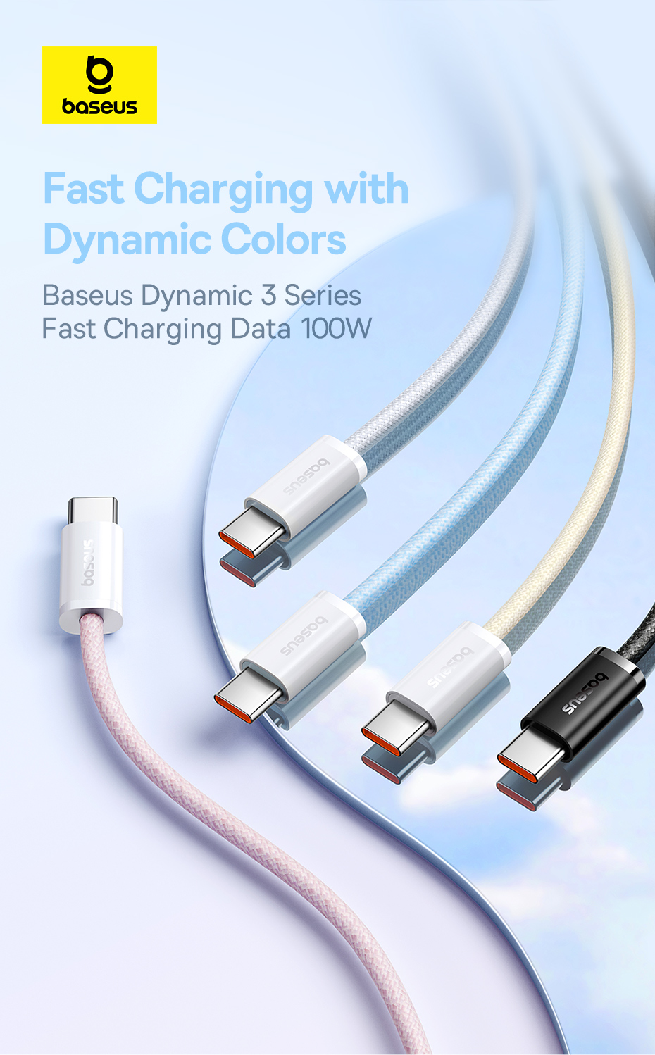 Baseus Dynamic 3 Series Fast Charging Data Cable Type-C to Type-C 100W 2m | Shopee Singapore
