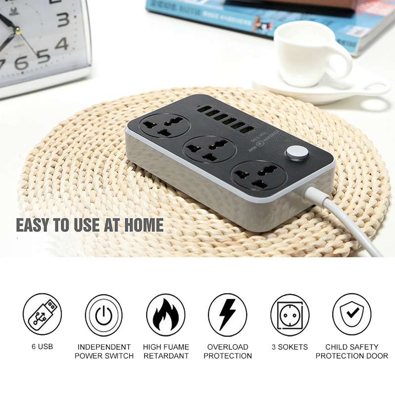🔥UK Universal 4 Power Socket Extension Pulg Charger Adapter With USB ...