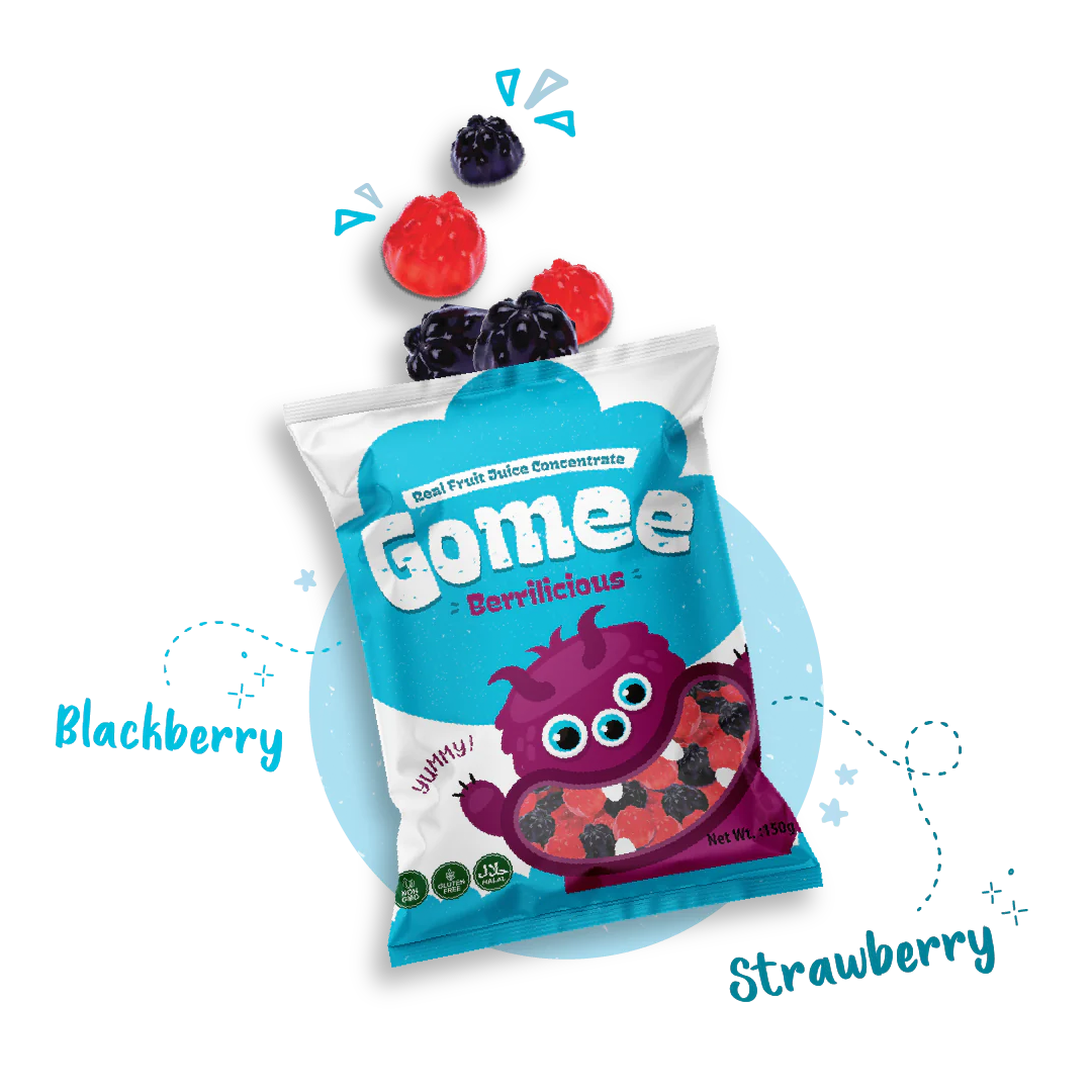 Gomee Real Fruit Juice Gummies 150g (Berrilicious/Bottle Mix/Gummy ...