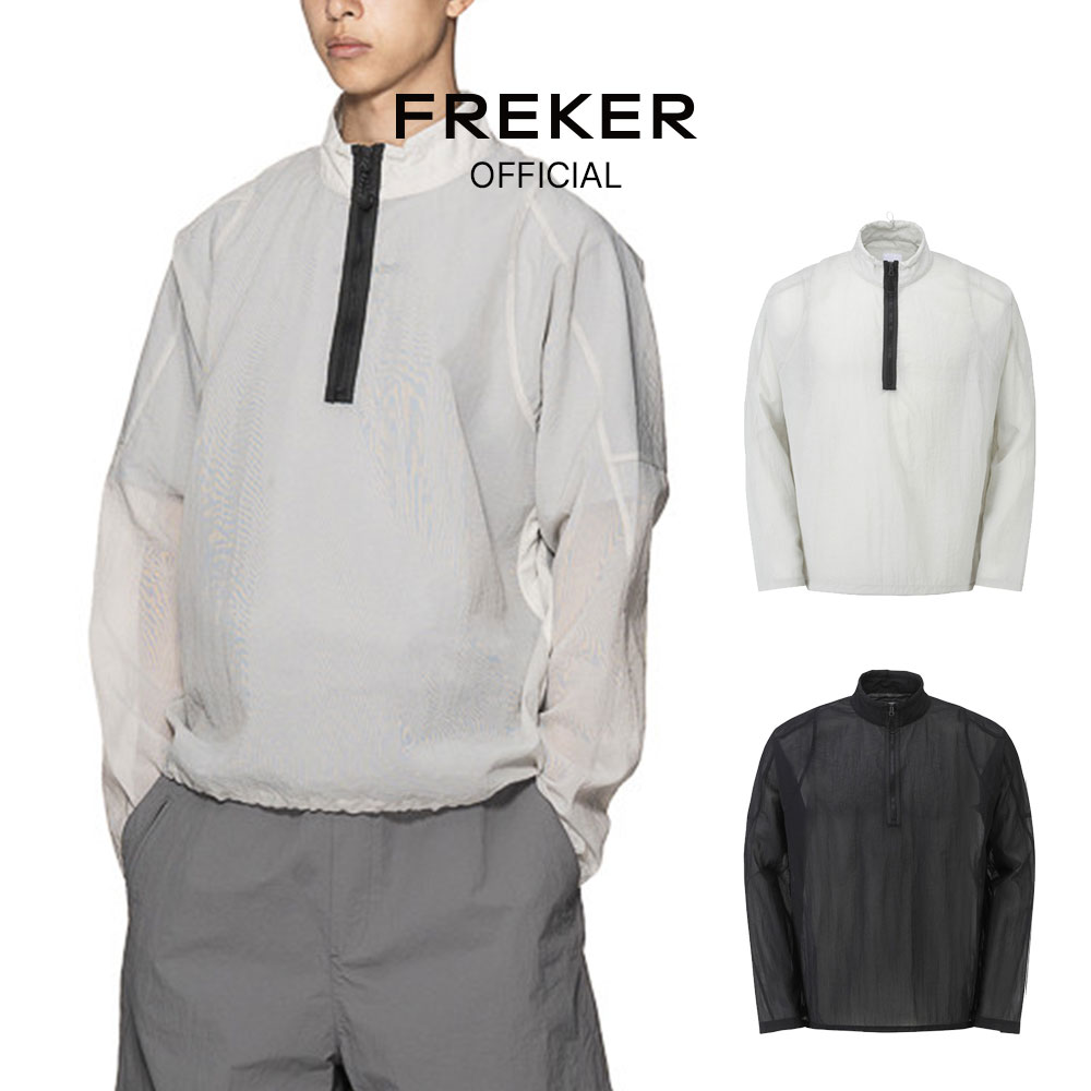 [FREKER] Outdoor Casual Micro RIP-STOP Half Zip-up Windbreaker Anorak ...