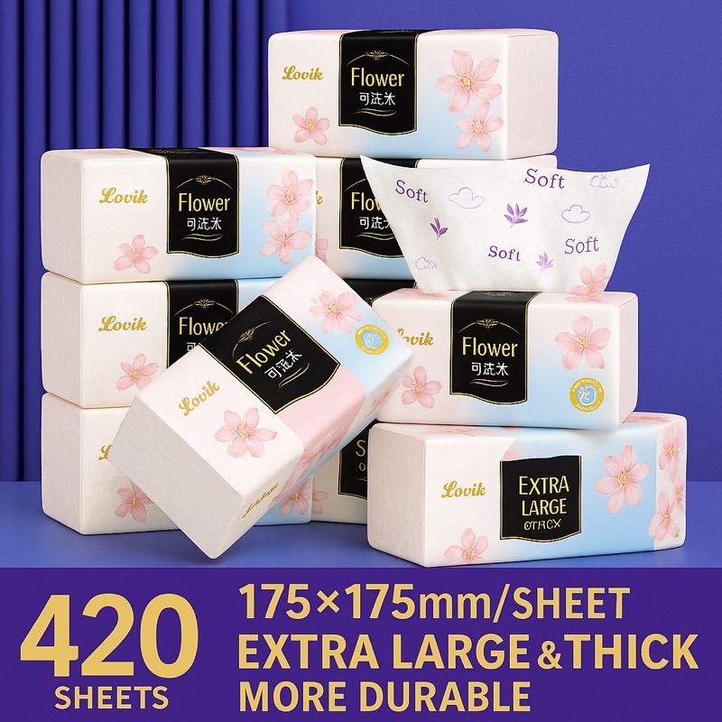 [SG Seller] 5-Ply Printed Tissue 20 Packs | 175x175mm Soft Thick Facial ...