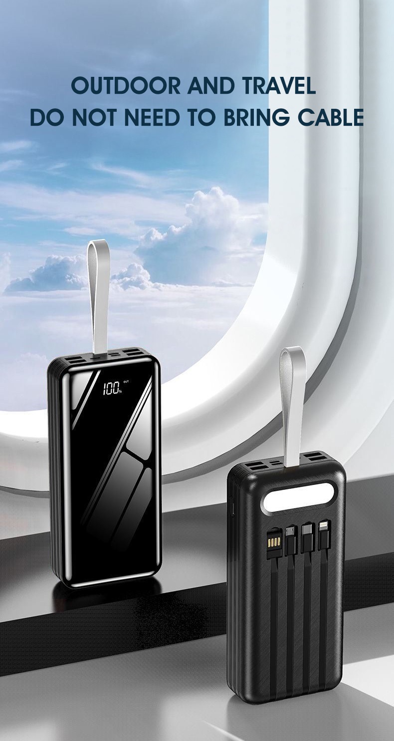 HXR 4 Built-in Cable Power Bank 40000/50000/80000/100000mAh High ...
