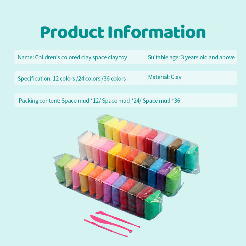 12 /24 /36Colors Super Light Clay Set Non-Toxic Ultralight DIY Air Dry ...