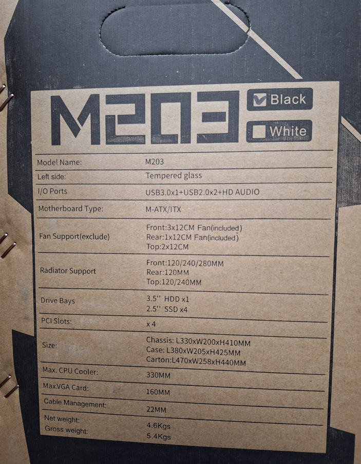 SAMA M203 M-ATX/ITX Computer Case - Tempered Glass Window with 4 F-RGB ...