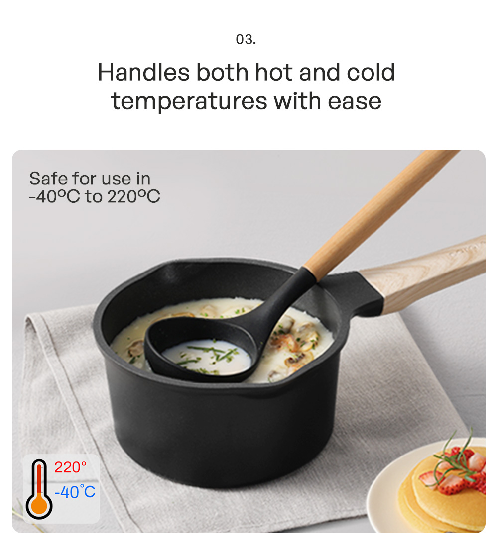 Carote Wooden Handle Silicone Kitchen Utensils 8 Pcs Non-stick Food ...