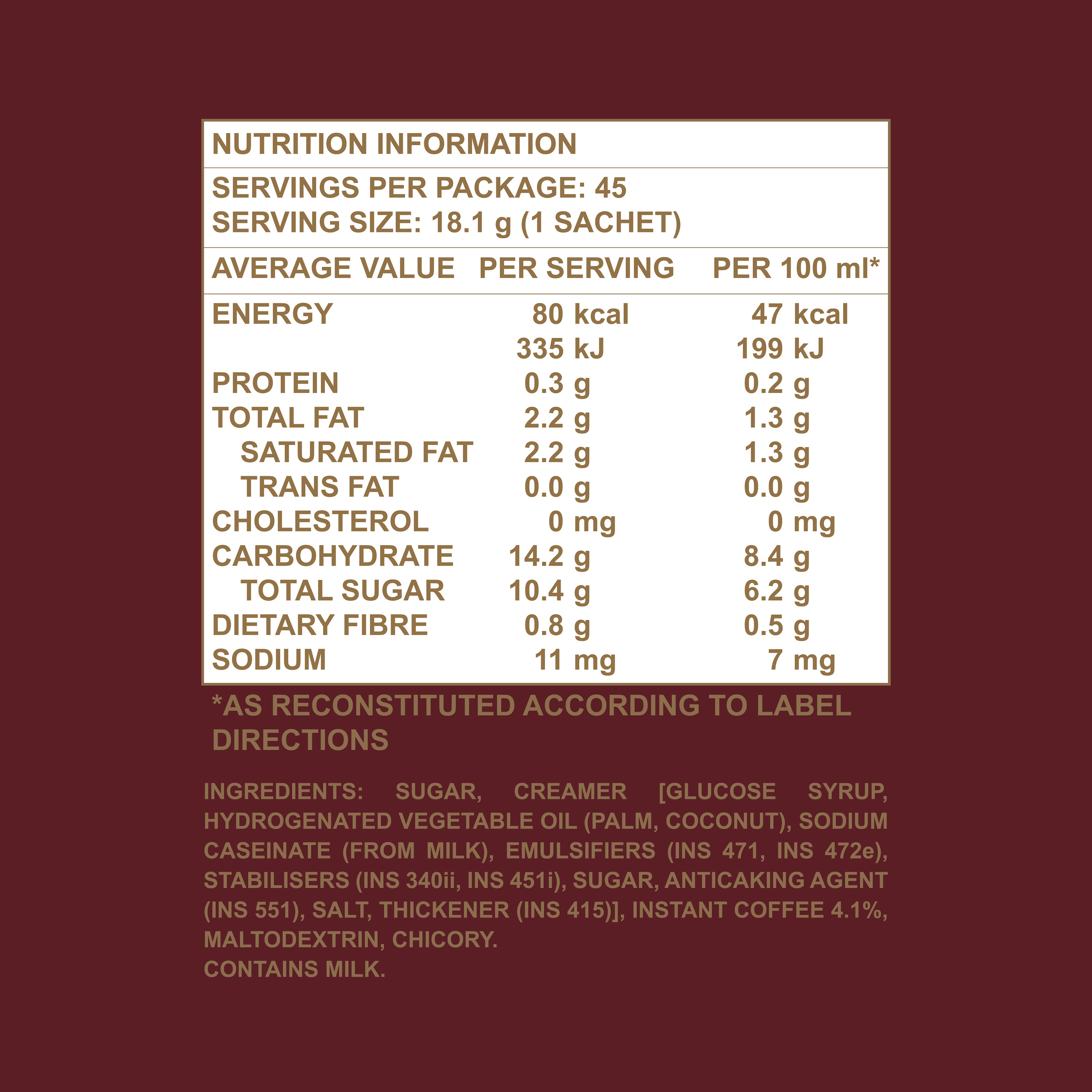 (Bundle of 4) YEYE Instant 3in1 Coffee, 45 sachets (Expiry: March 2027 ...