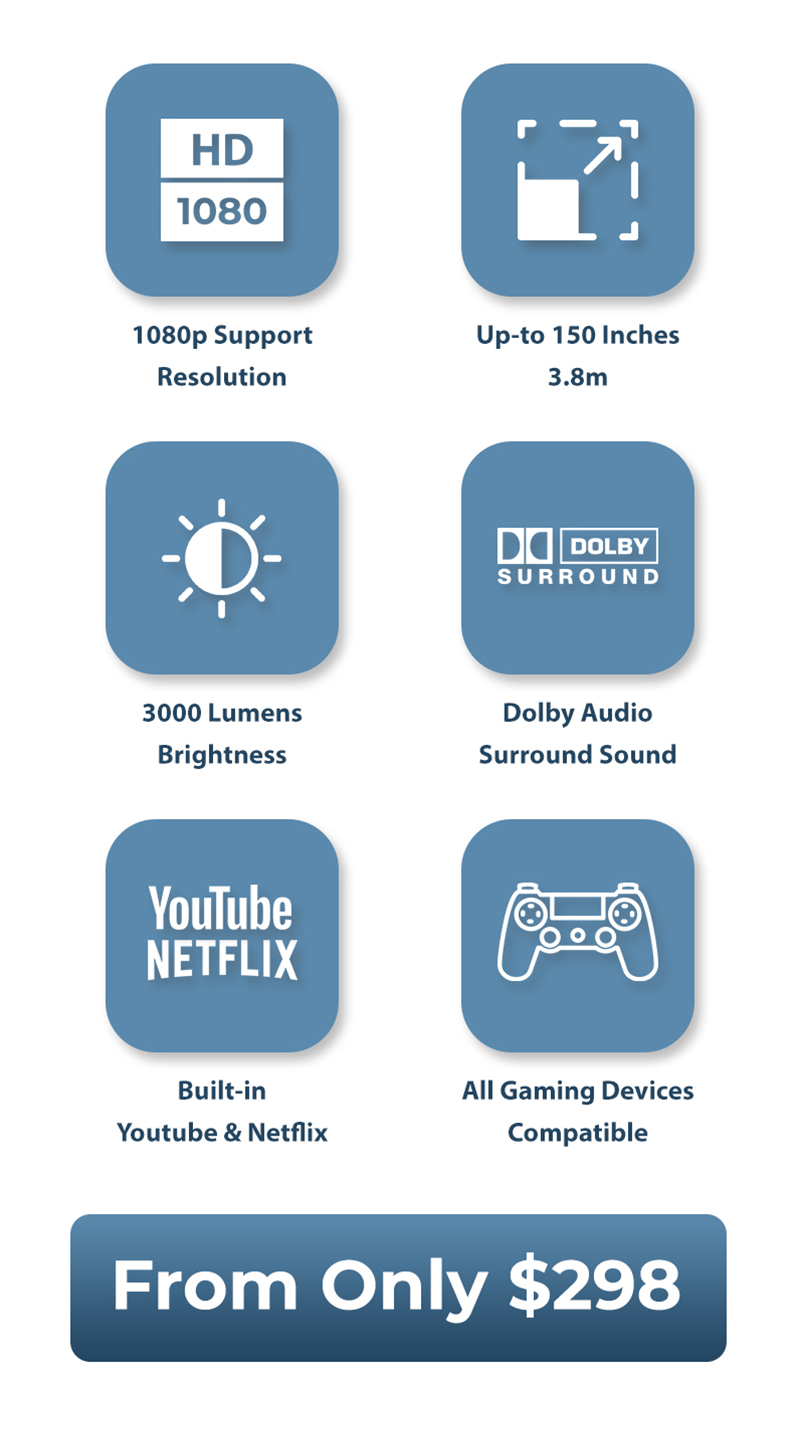 [Official Store] LUMOS FLOAT Home Cinema Projector | Shopee Singapore