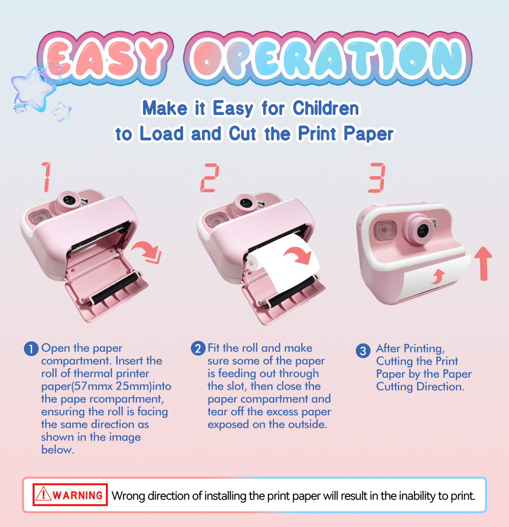 Kids Instant Print Camera Dual Camera Toys MINI Camera Children Camera ...