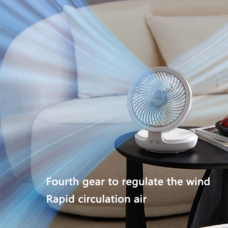 SG [READY STOCK] Edon Air Circulation Fan(7 inch) Auto Rotation Table Fan Wall Fan Rechargeable ...