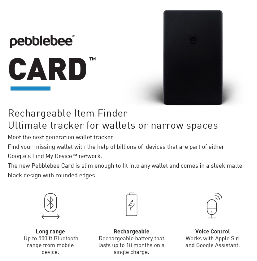 Pebblebee Card For Android Google Find My Device Bluetooth GPS Tracker | Shopee Singapore