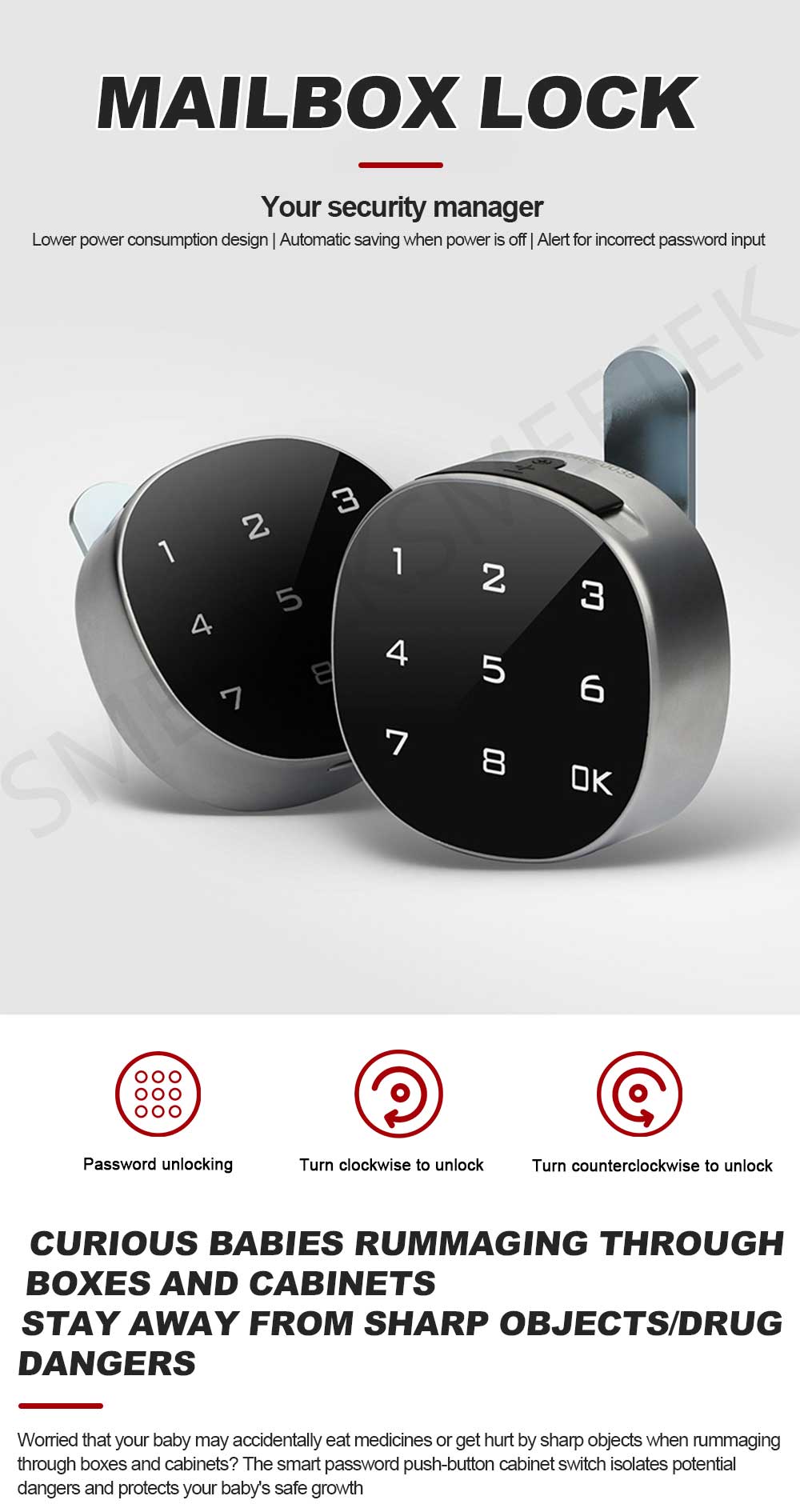 Letter box digital Lock cabinet door Locks digital lock for mailbox ...