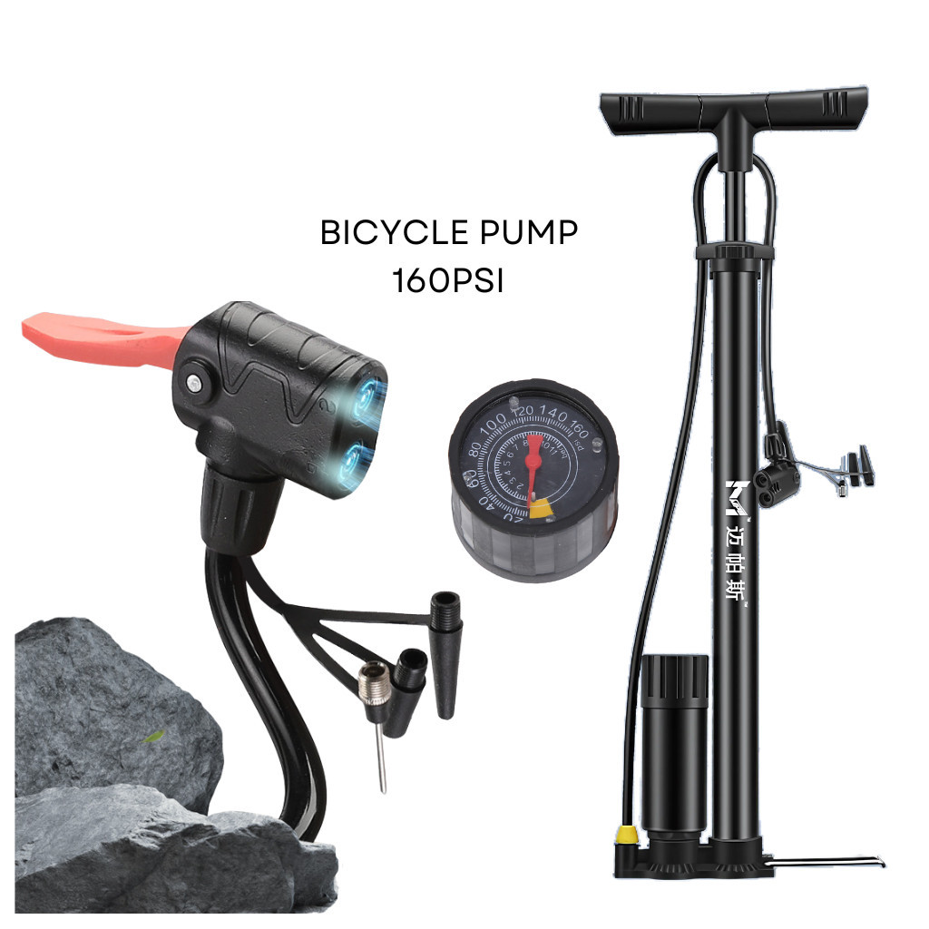 (FOREVER PREMIUM) 160PSI Bicycle Road Bike Cycling Air Pump Floor Hand ...