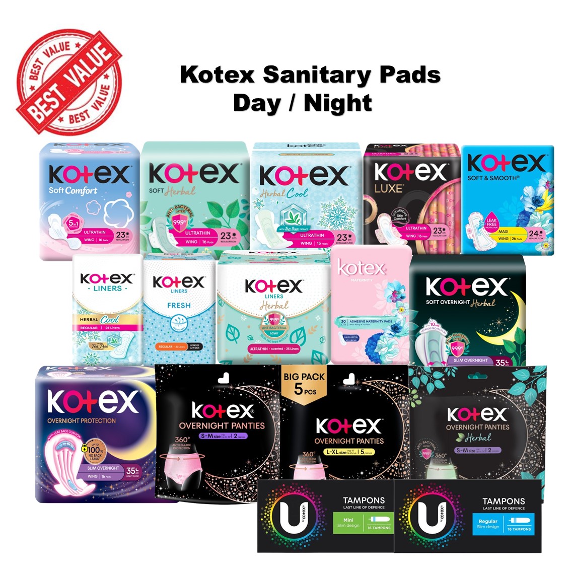 [Best Value] Kotex Sanitary Pads / Overnight Panties / Panty Liners ...
