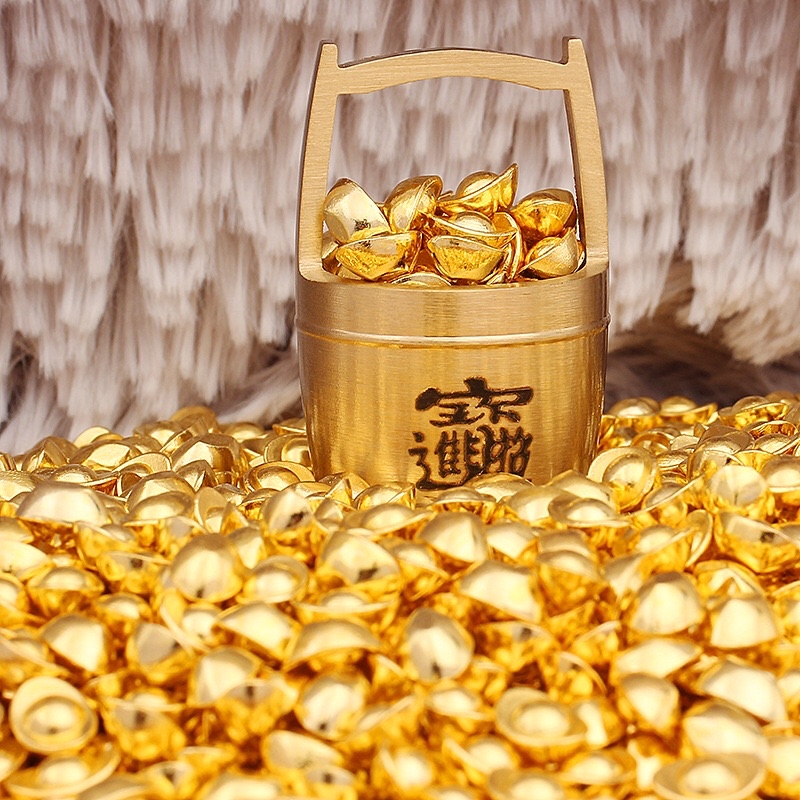 [Sg Ready Stocks] Fortune Wealth Bucket Barrel Of Gold With Blessing ...