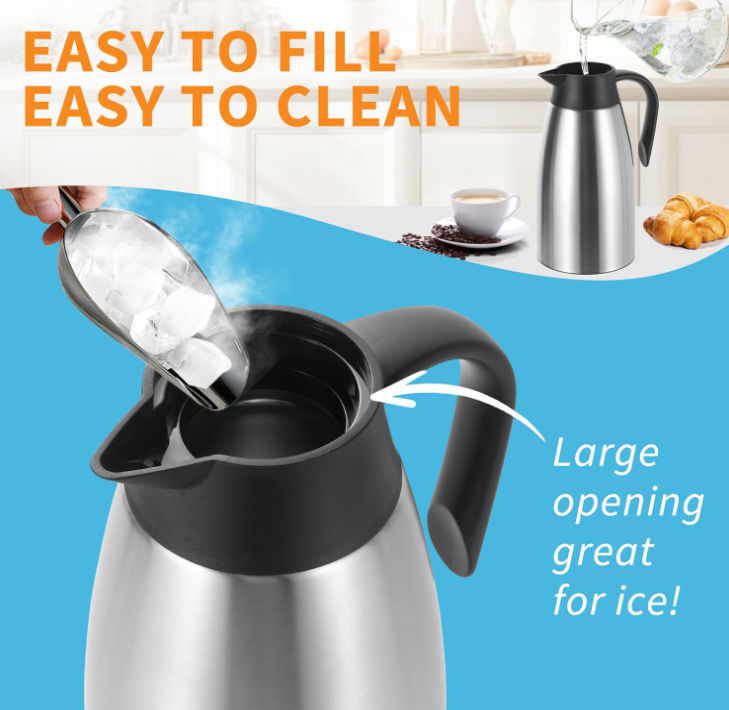SG】2L Thermal Jug 304 Stainless Steel Thermos Flask Large Capacity ...