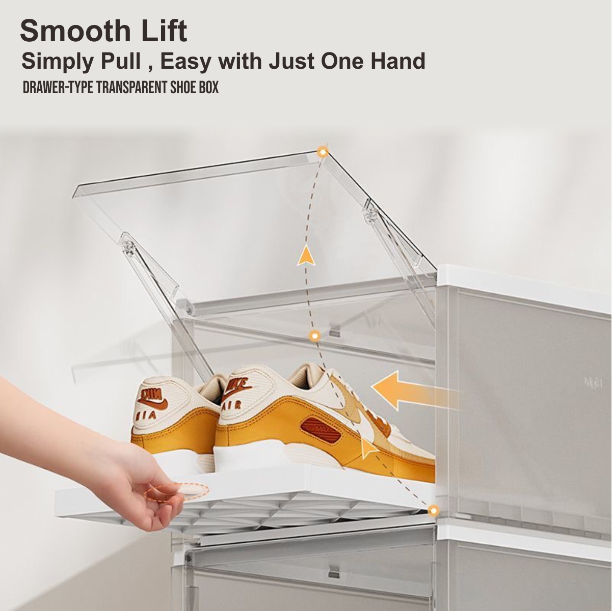 Pocketbee - 3PCS Sliding Shoe Box/Shoe Rack/Transparent Shoe Box ...