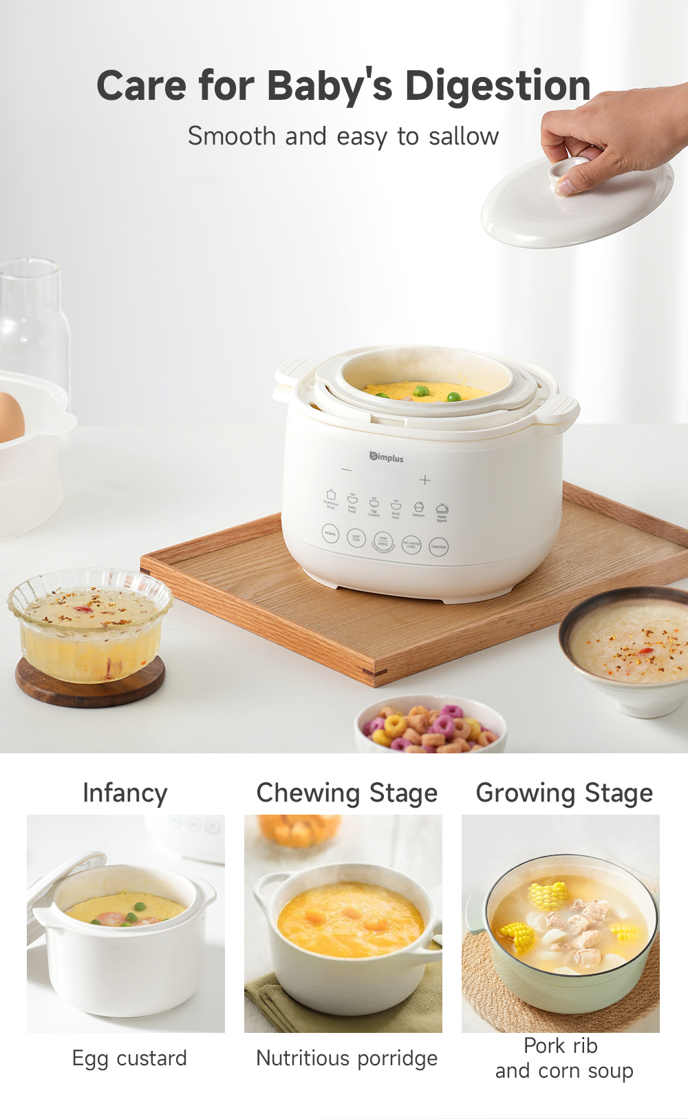 Inssa Electric 1L Slow Cooker | Baby Food | Stew Pot Double Boiling ...