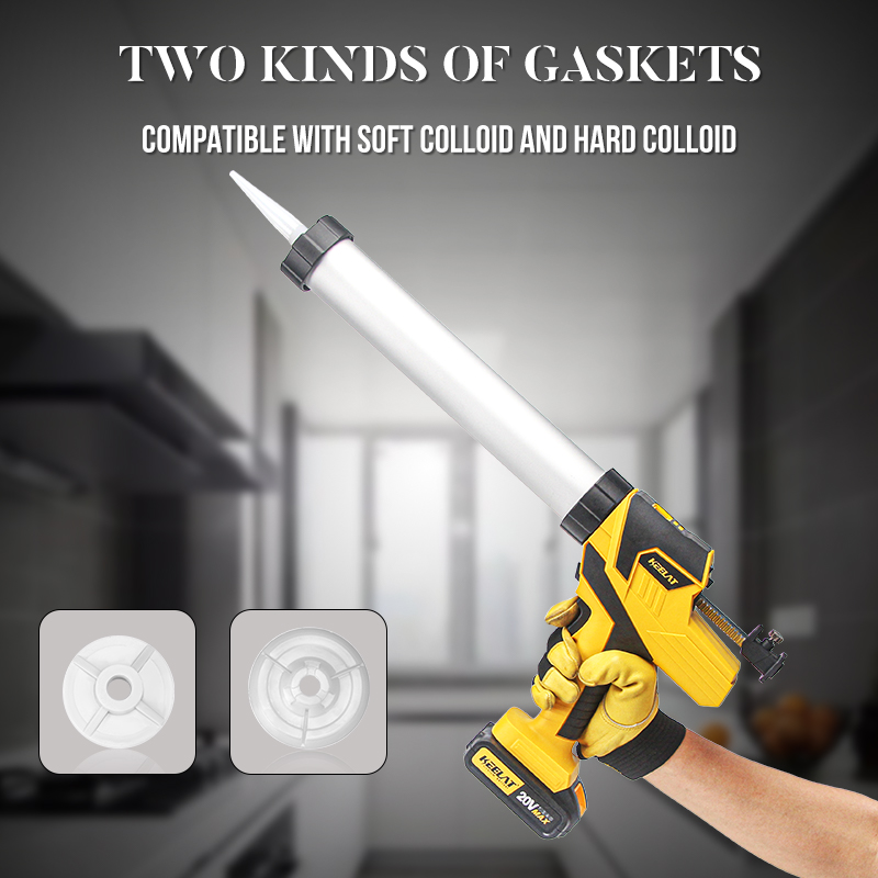 KEELAT 2 in 1 Cordless Electric Caulking Caulk Gun Rechargeable Battery ...