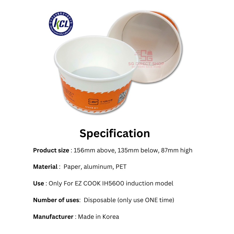 1200cc Disposable Bowl for EZ Cook IH5600 Ramen Ramyun cooker machine ...