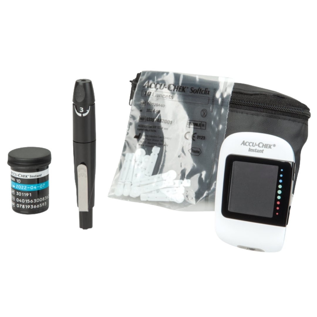 Accu Chek Instant Meter + 100 Test Strips Blood Glucose Monitor Blood ...