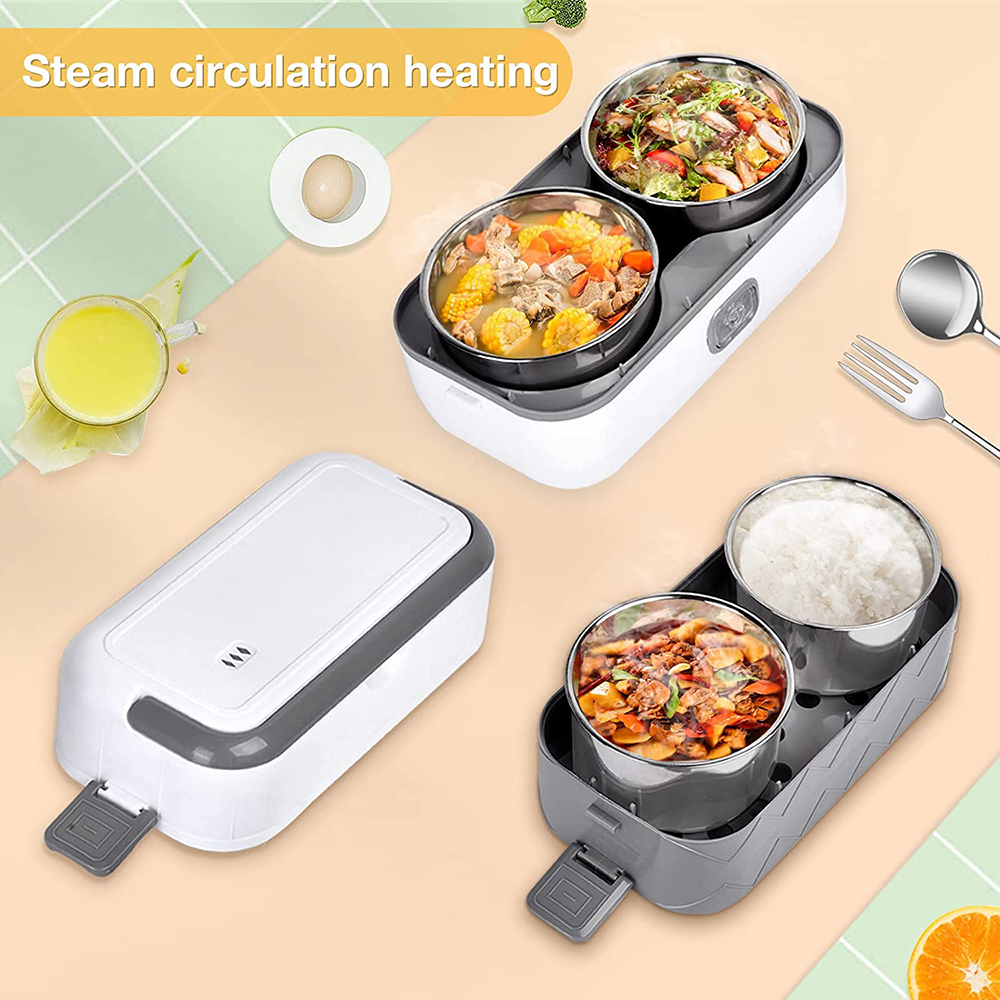 【READY STOCK】Double layer Electric Lunch Box Portable Heating Lunch Box ...