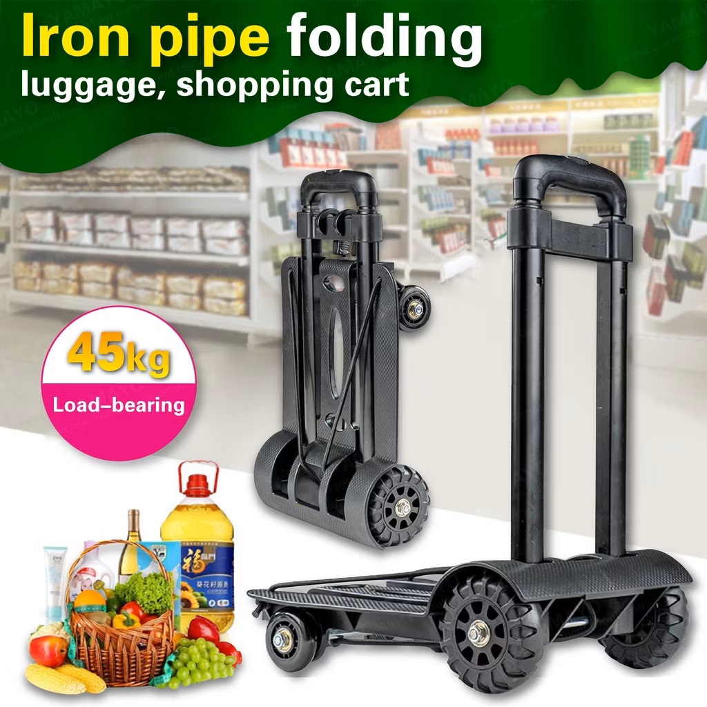Folding Luggage Cart Light Aluminum Collapsible Portable Fold Up Hand ...
