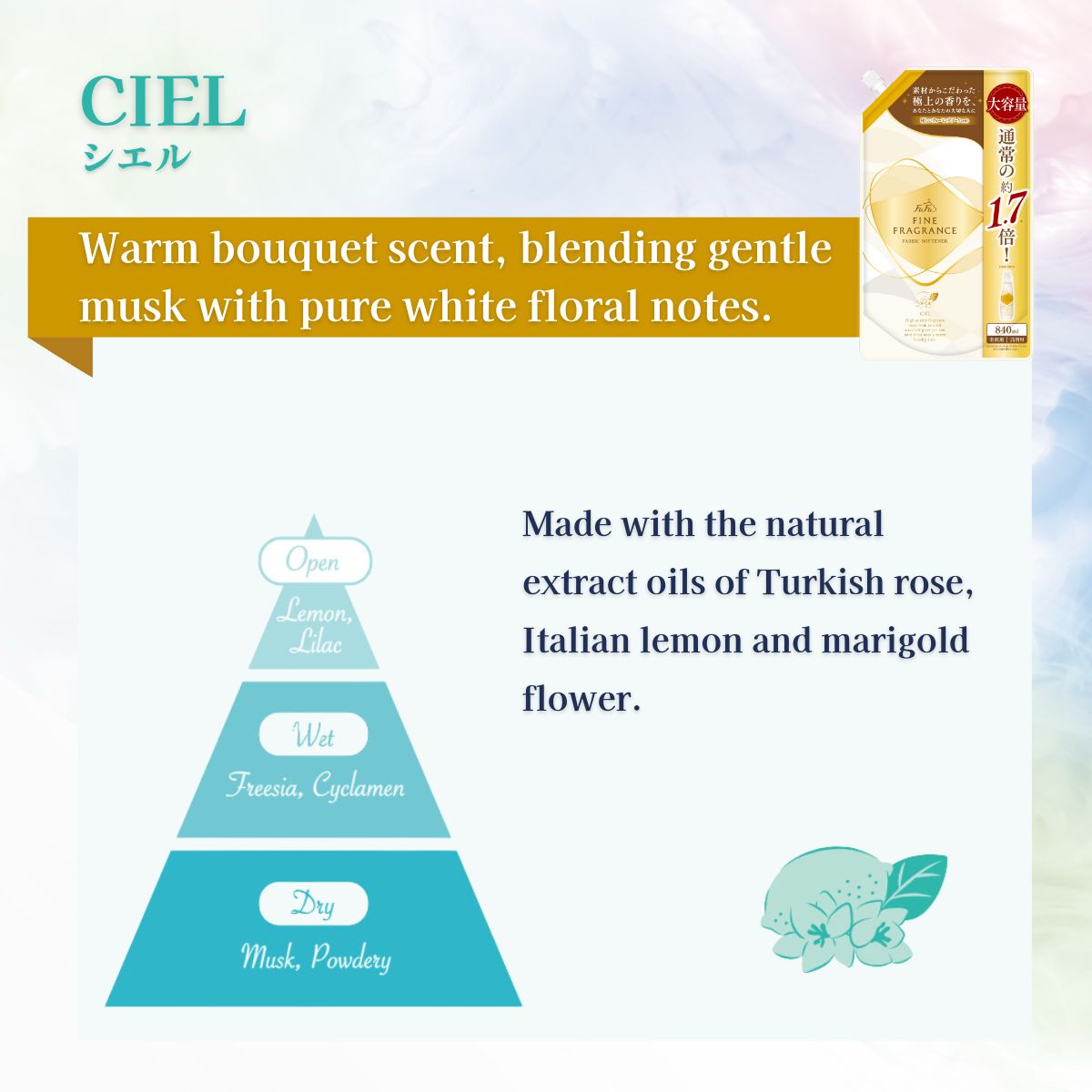 FAFA Fine Fragrance Fabric Softener CIEL 600ml | Shopee Singapore