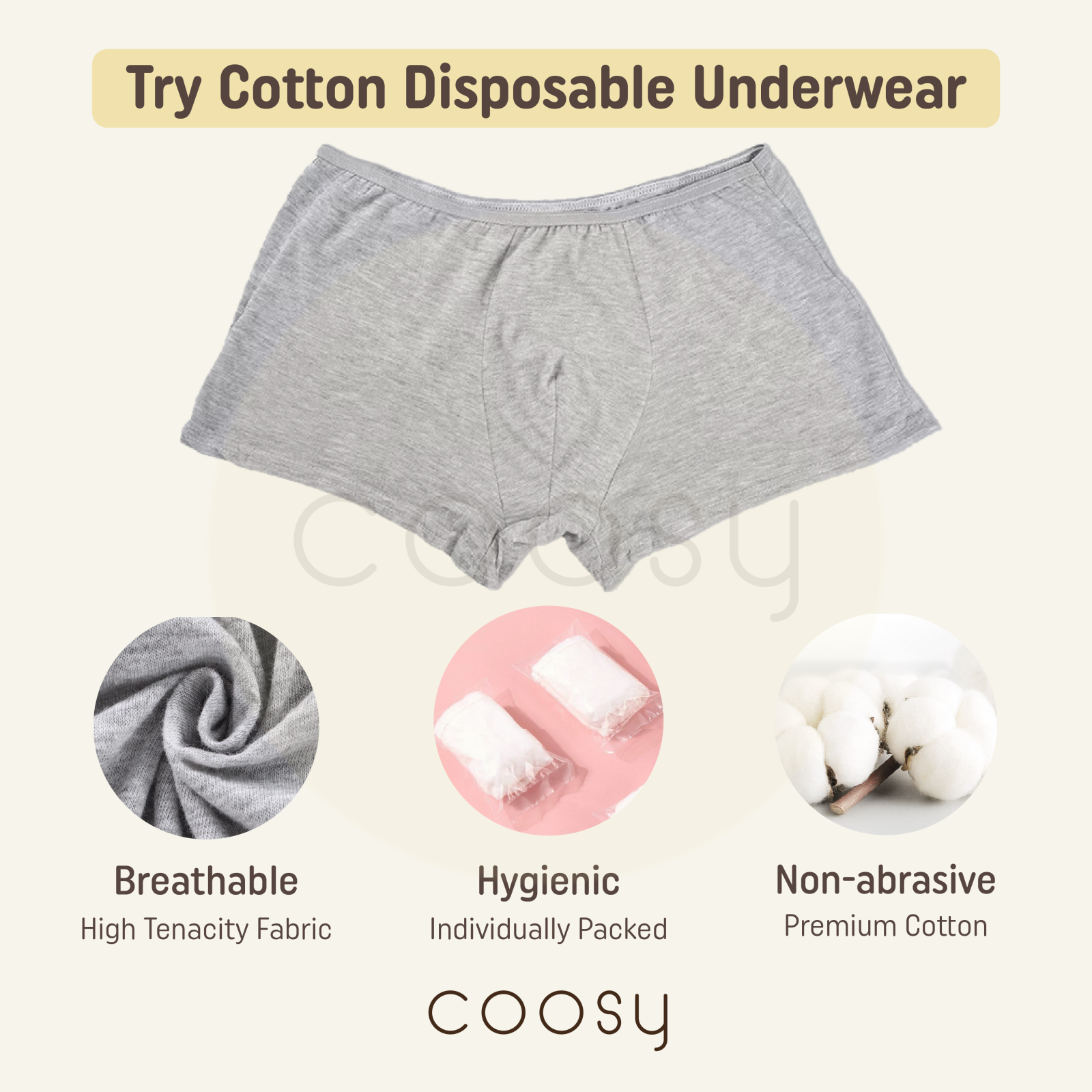 Coosy Ultimate Comfort 100% Pure Cotton Travel Disposable Triangular ...