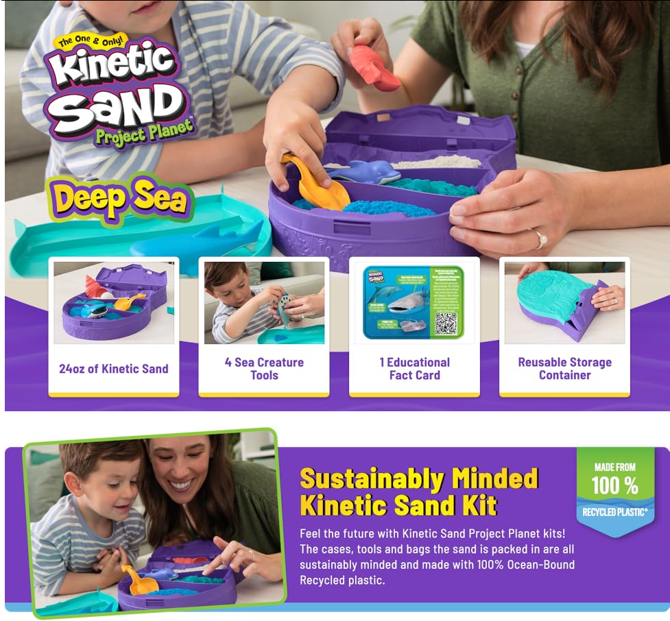 Kinetic Sand, Project Planet Deep Sea, 24oz Play Sand, Sea Creature ...