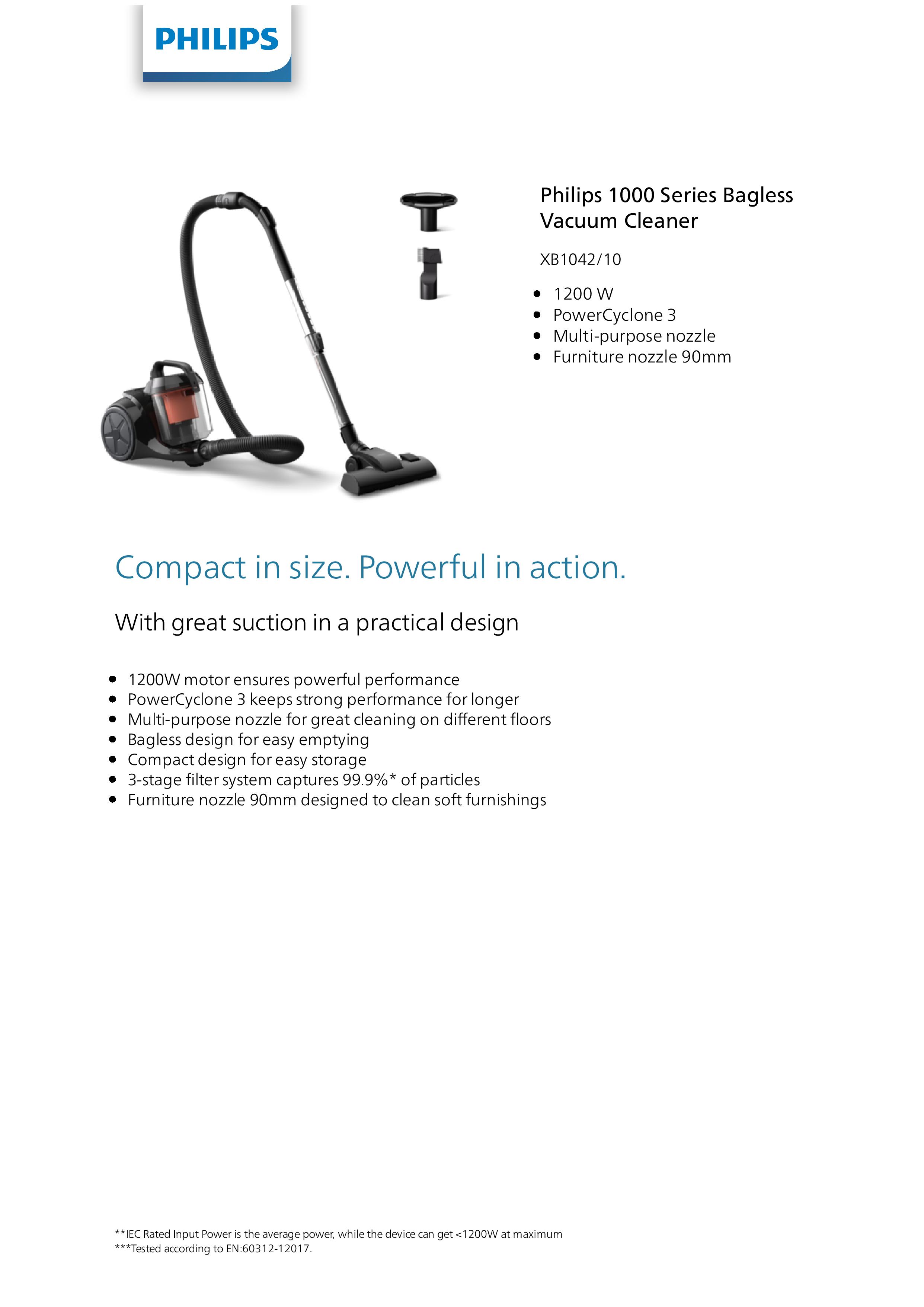 Philips XB1042/10 | XB1042 1000 Series Bagless Vacuum Cleaner | Shopee ...