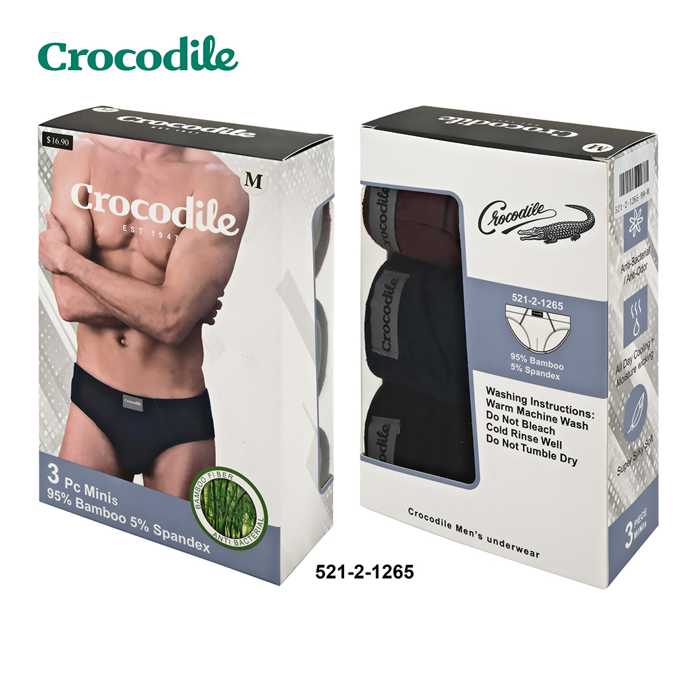 Crocodile- 3-Pcs Men's Mini Briefs/ Underwear (Bamboo Spandex) | Shopee Singapore