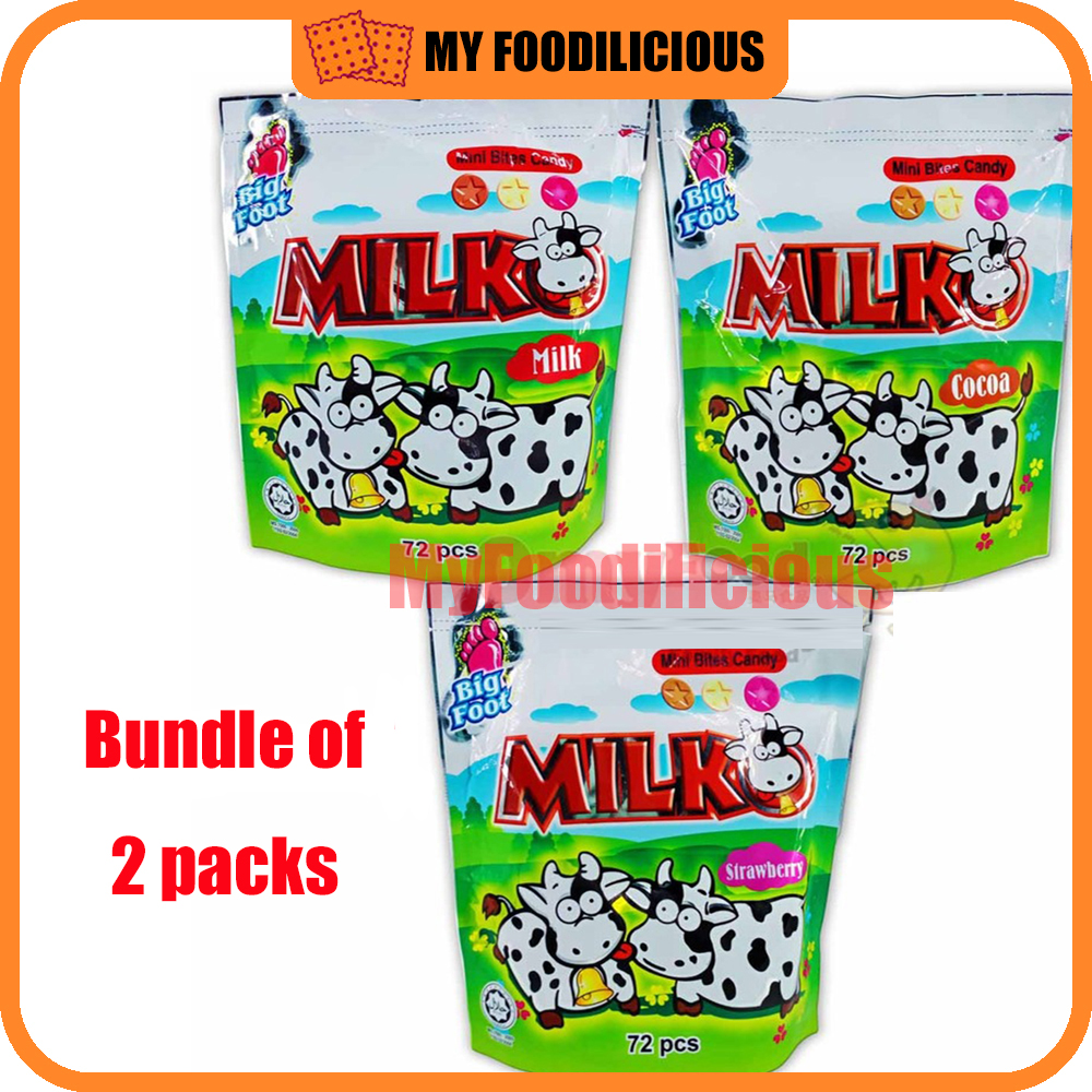 Big Foot Milko Mini Bites Candy Milk / Cocoa / Strawberry 60g ...