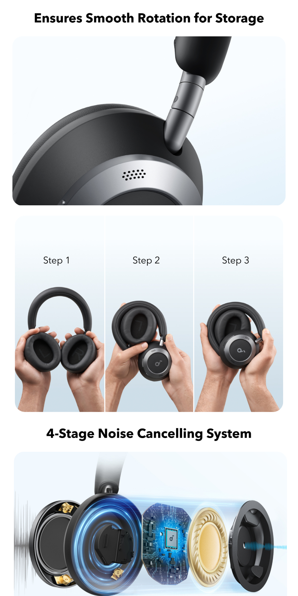 Soundcore Space One Pro, Adaptive Active Noise Cancelling Headphones, 6 ...