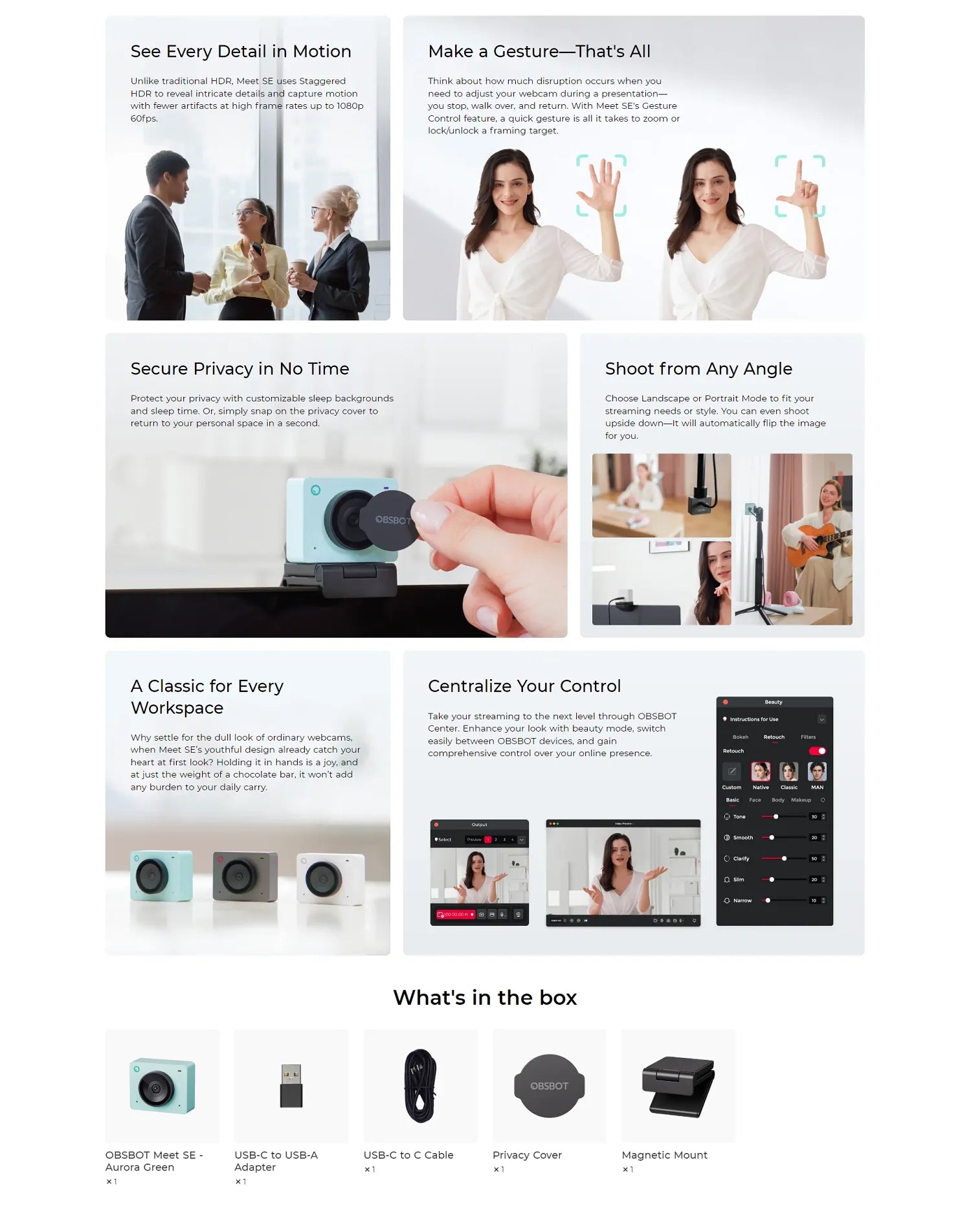 OBSBOT Meet SE AI-Powered Full HD Webcam | Shopee Singapore