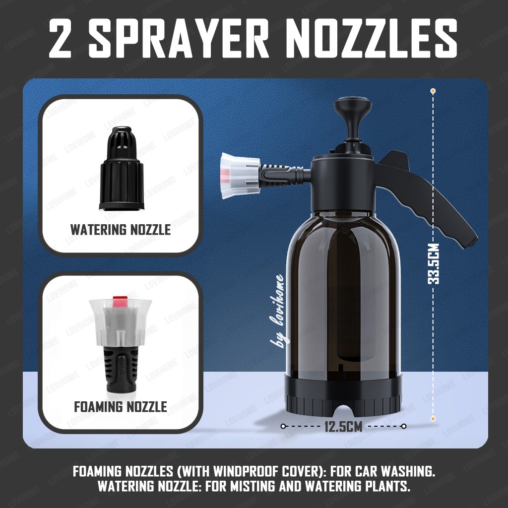 SG 2L Car Wash Snow Foam Sprayer Bottle - High Pressure Spray, Dual ...