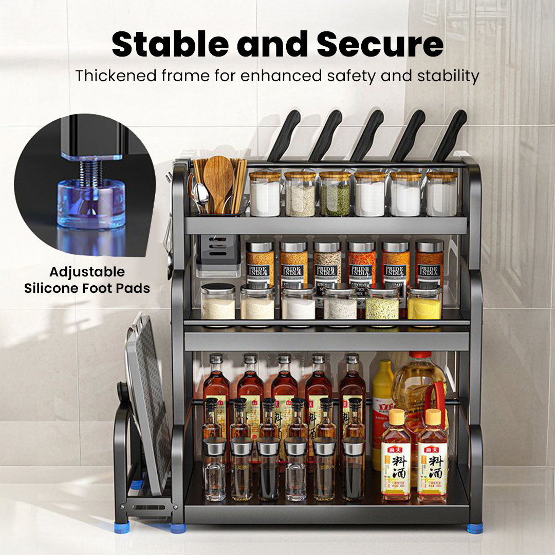 [SG] Kitchen Organiser Storage Shelf Rack Kitchen Rack Stainless Steel ...