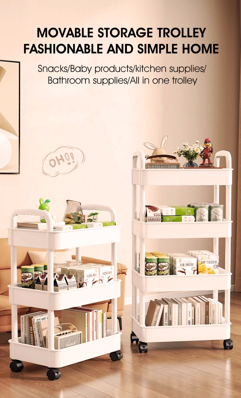 HXR 3/4/5 Tier Rolling Storage Trolley | Multilayer Organizer Rack ...